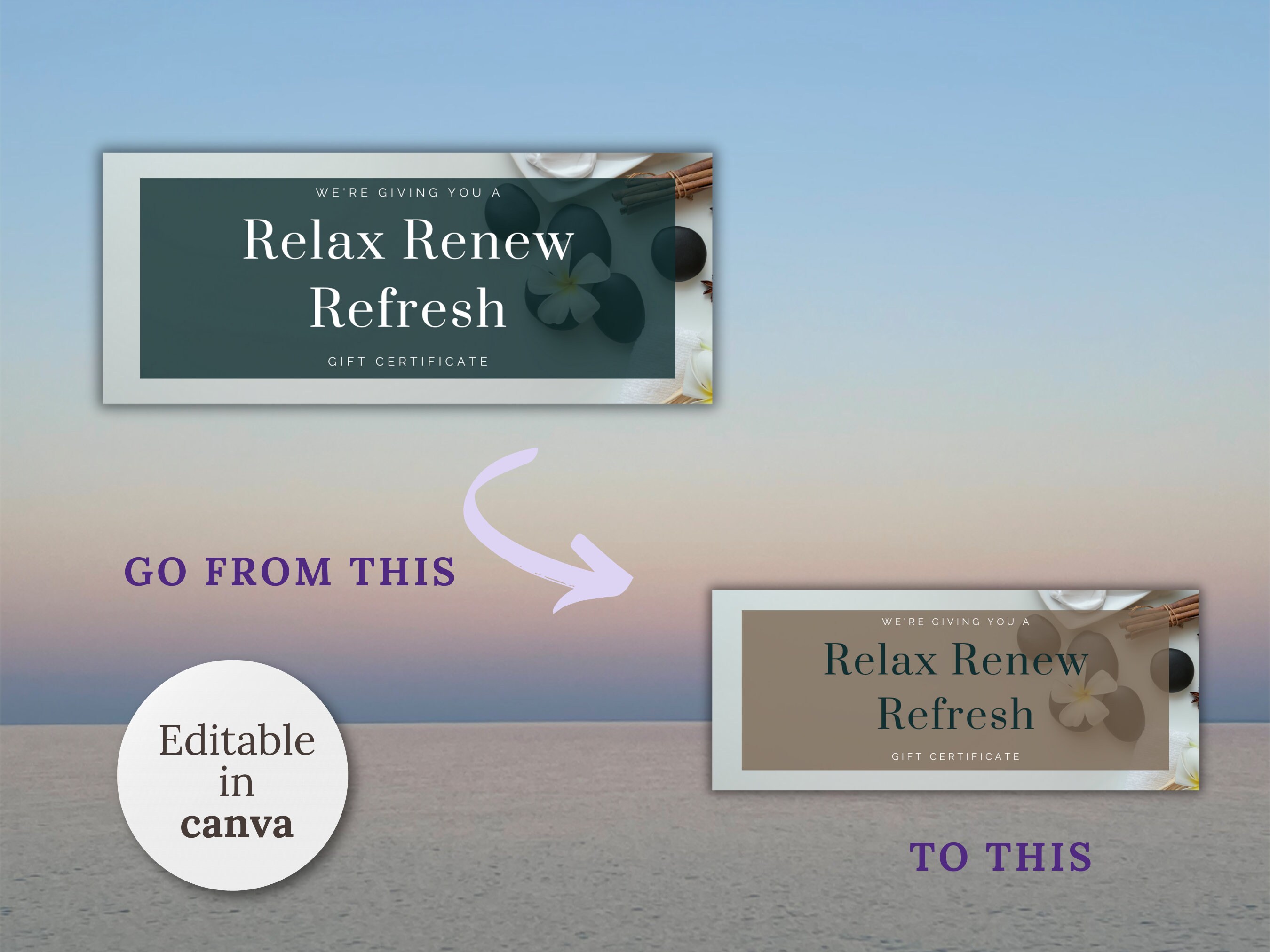 Editable Spa Gift Voucher Gift Certificate Template Spa Massage Gift ...