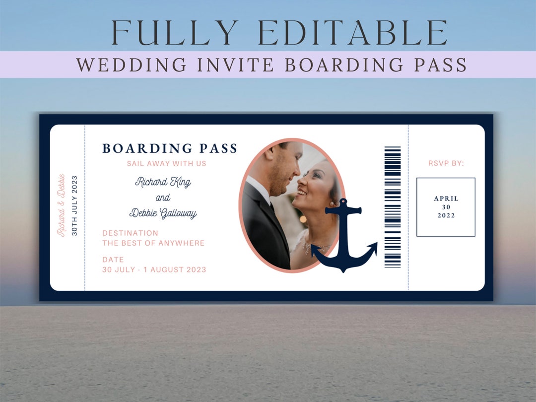 Boarding Pass Invite | Editable Boarding Pass Template | Destination ...