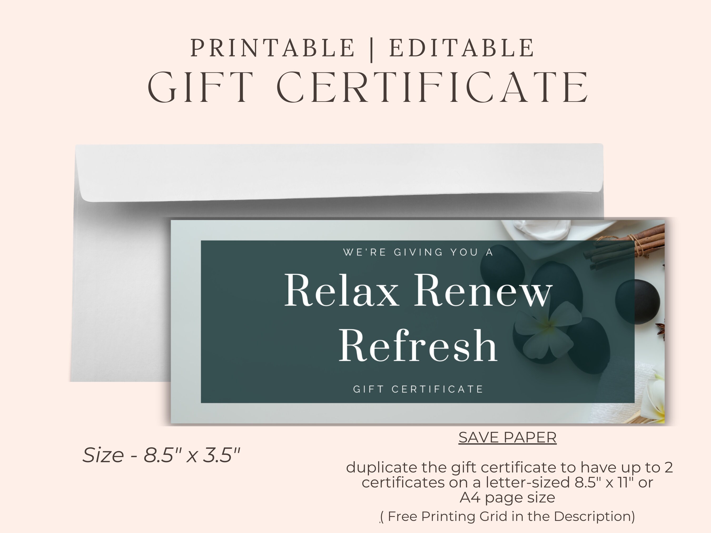 Editable Spa Gift Voucher | Gift Certificate Template | Spa Massage ...