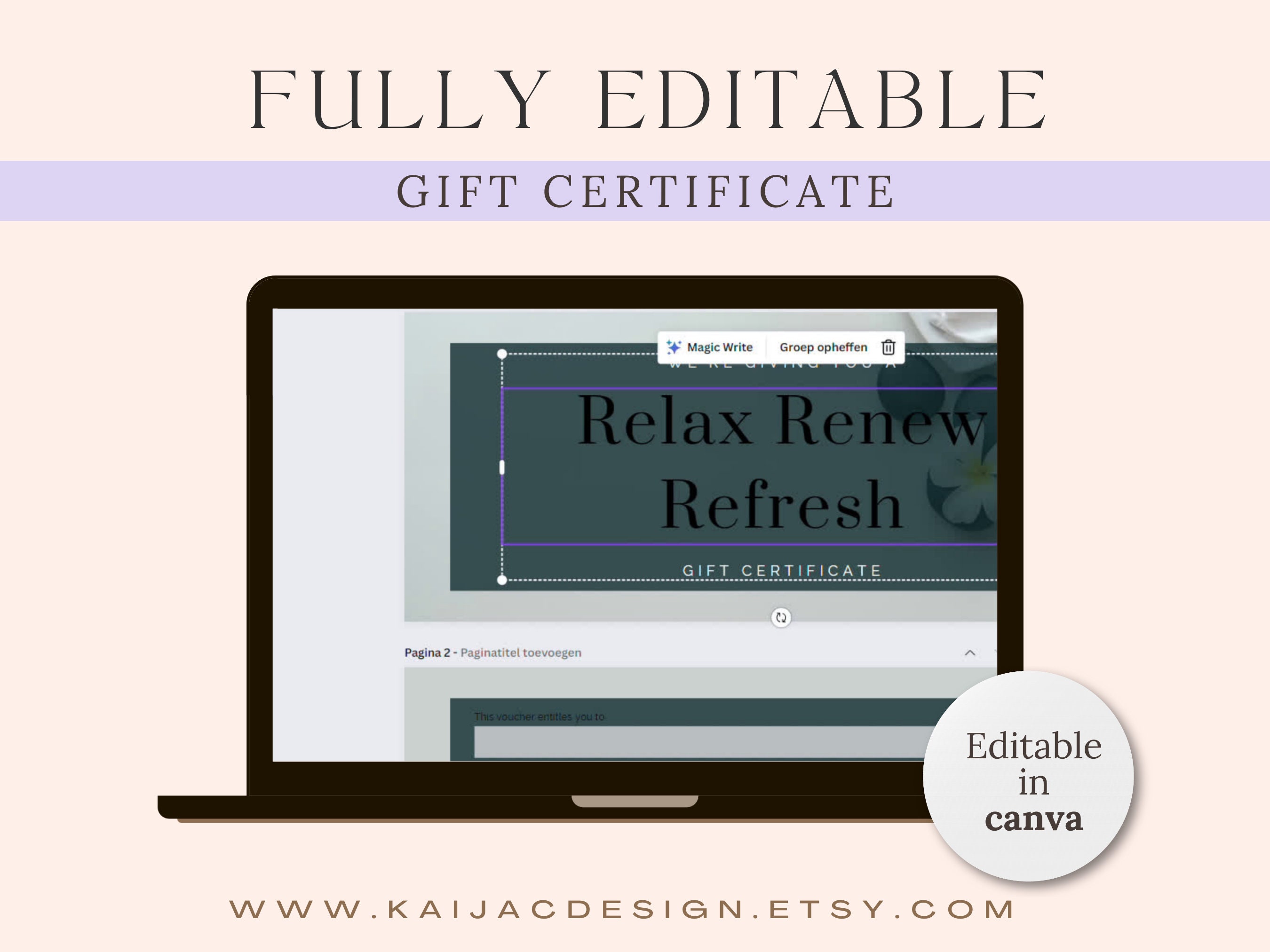 Editable Spa Gift Voucher | Gift Certificate Template | Spa Massage ...