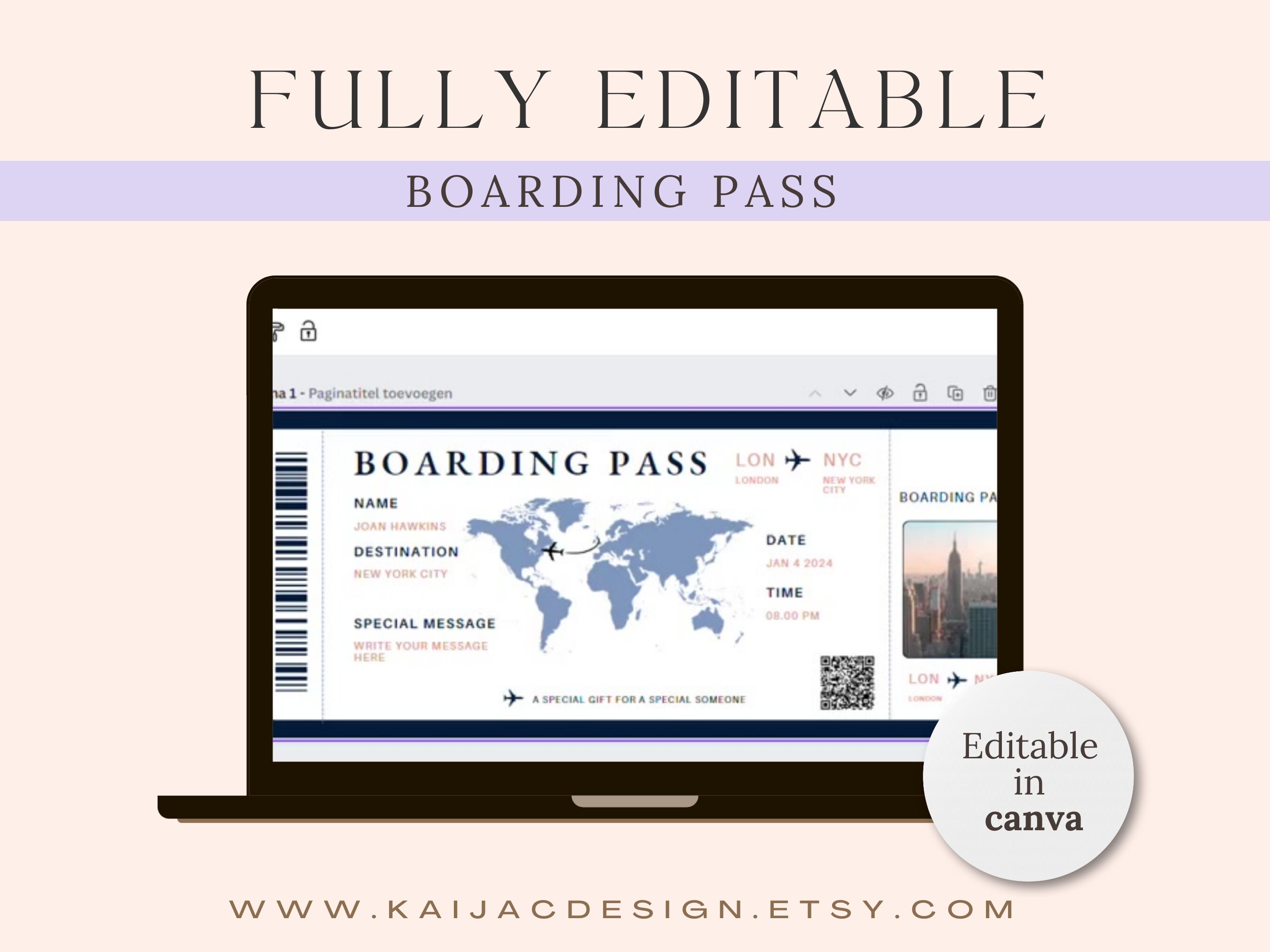 DIY Boarding Pass Template | Romantic Valentine's Day Gift | Printable ...