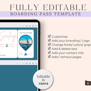 Sailing Boarding Pass Ticket: Surprise Vacation Gift (editable, Digital ...