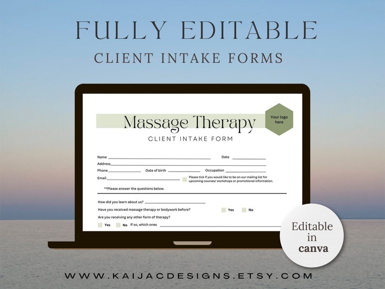 Massage Client Forms: Intake, Consent & Soap Notes (canva Template) - Etsy