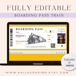 Train Boarding Pass Template: Personalized Travel Gift (digital Download) - Etsy