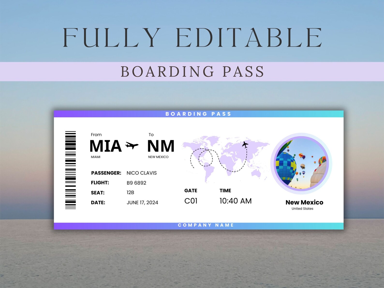 Boarding Pass Template | Editable Business Boarding Pass | Printable ...