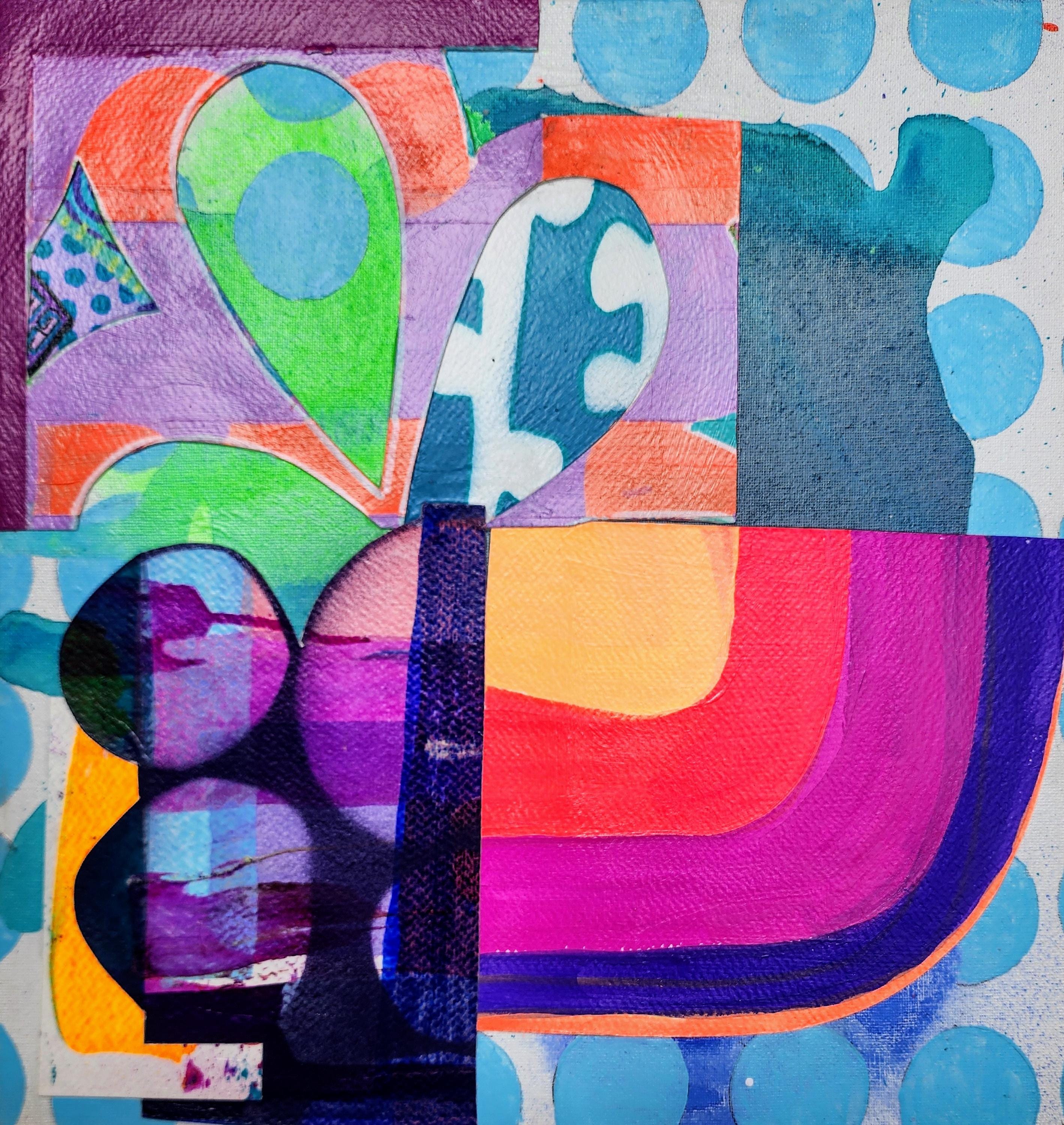 Bikini Tan Lines. Unique Mini Collage Art/painting on Canvas. Bright ...