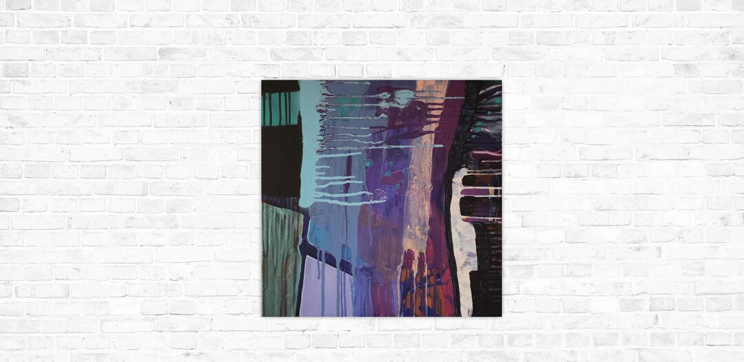 Unique and Colorful Original Abstract Acrylic Drip Painting on - Etsy