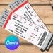 Custom Printable Concert Tickets, Ticket Template for Canva ...