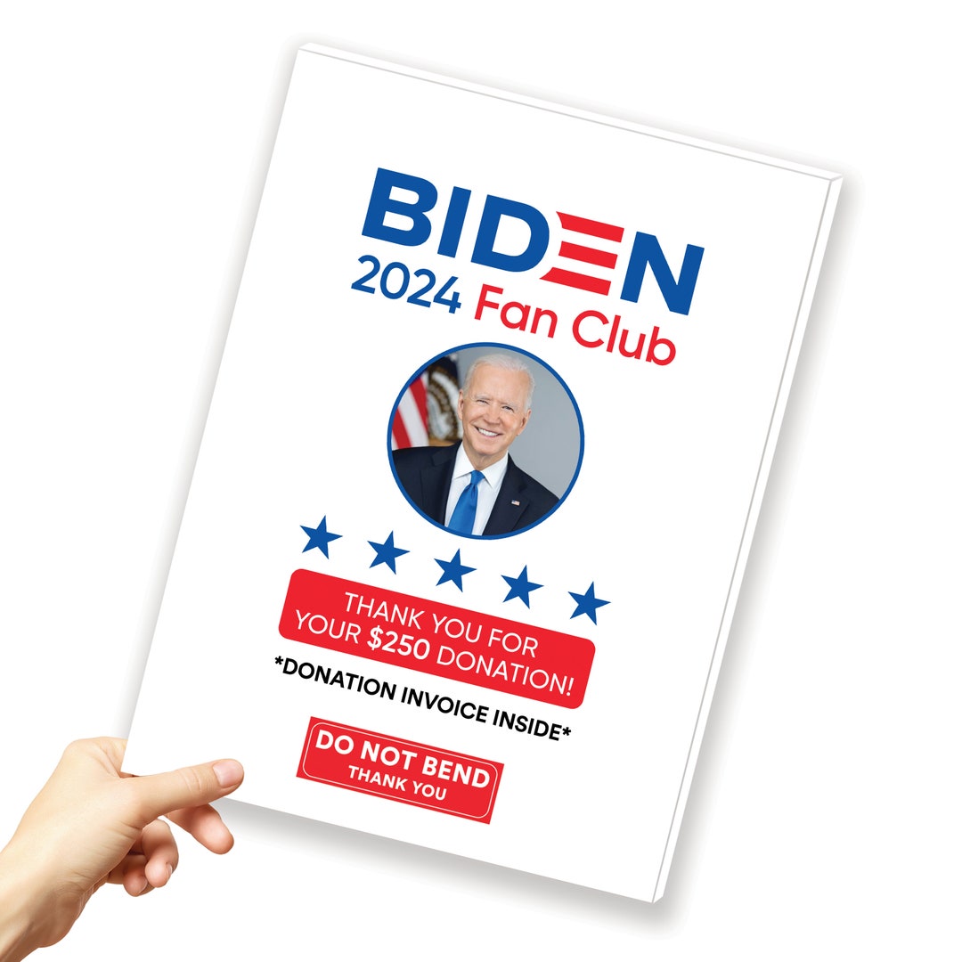 Prank Mail, Joe Biden 2024 Fan Club Donation Confirmation, 100% ...