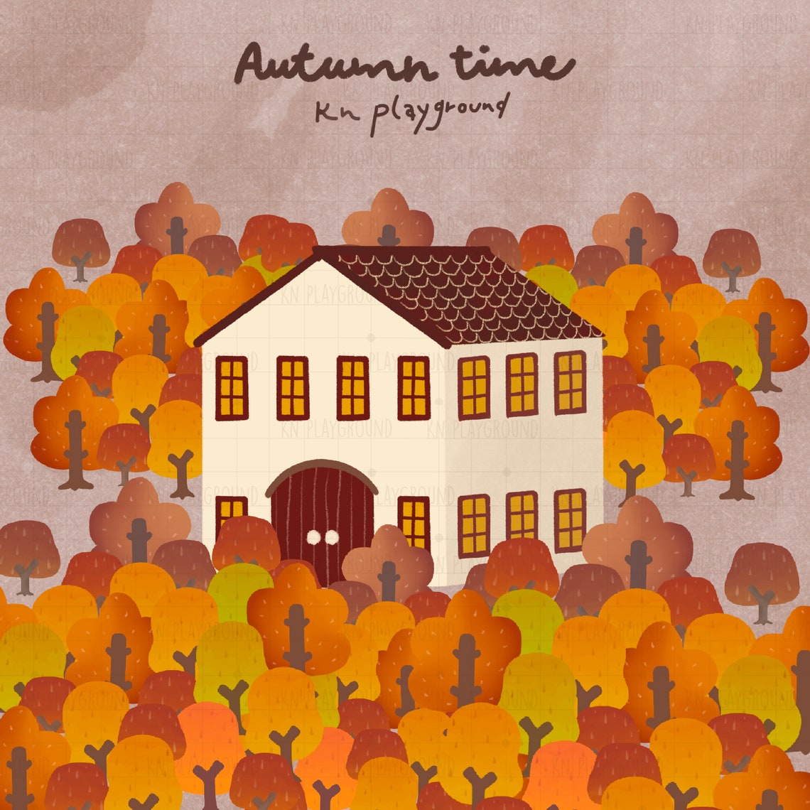 Autumn Time Digital Clipart and Digital Paper, PNG High Quality, Autumn ...