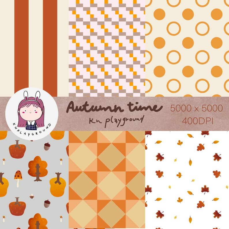 Autumn Time Digital Clipart and Digital Paper, PNG High Quality, Autumn ...