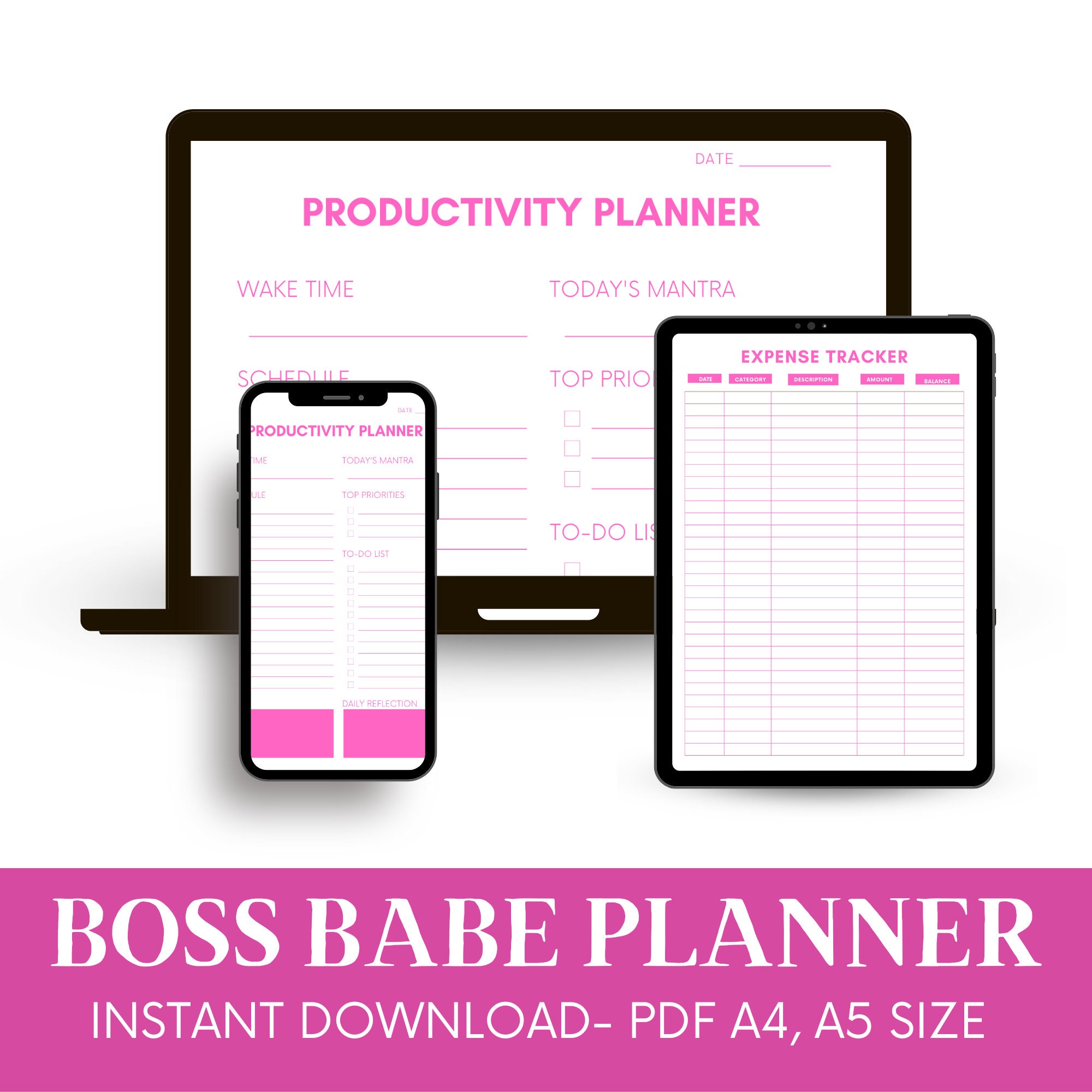 Boss Babe Planner, Digital Download, Monthly Calendar, Boss Lady ...