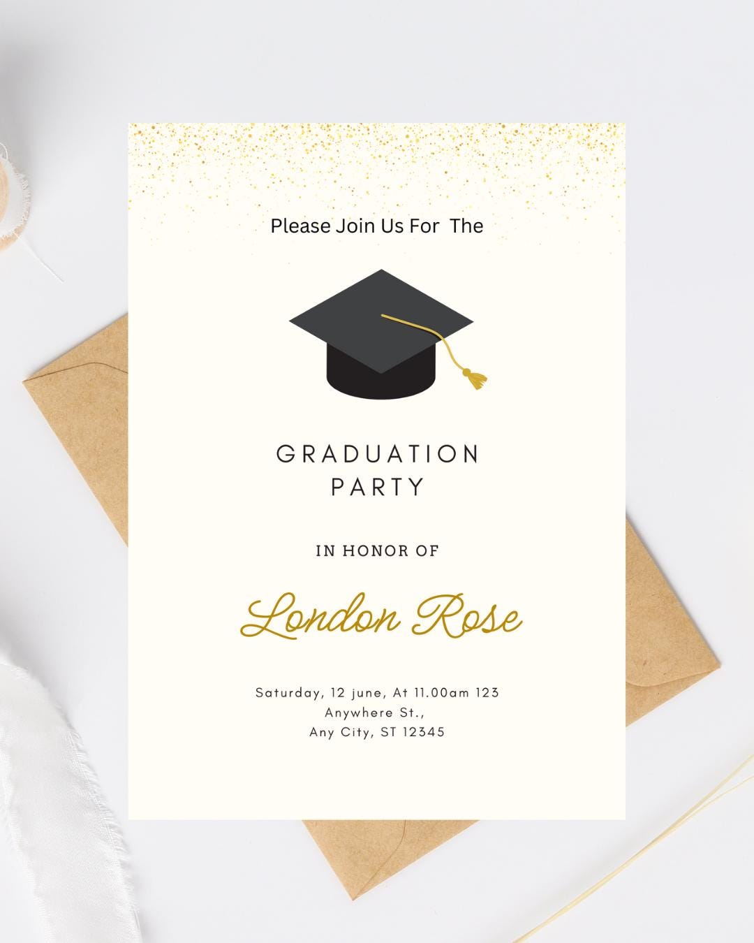 Editable Graduation Party Invitation, Graduation Party Invite, Editable ...