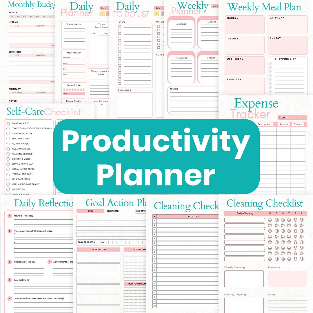 Productivity Planner Printable Daily Productivity Pdf - Etsy
