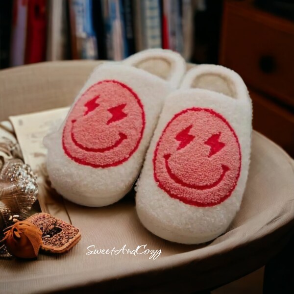 Smiley Face Slippers - Etsy