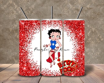 Betty Boop Puerto Rican Themed Tumbler, Boricua Cup, 20oz Tumbler ...