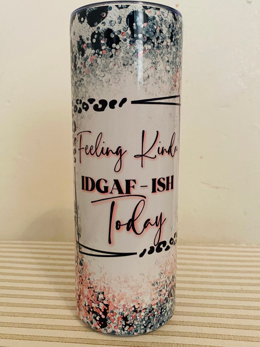 Idgaf 20 Oz Pink Grey and Black Leopard Print Sublimation Tumbler - Etsy
