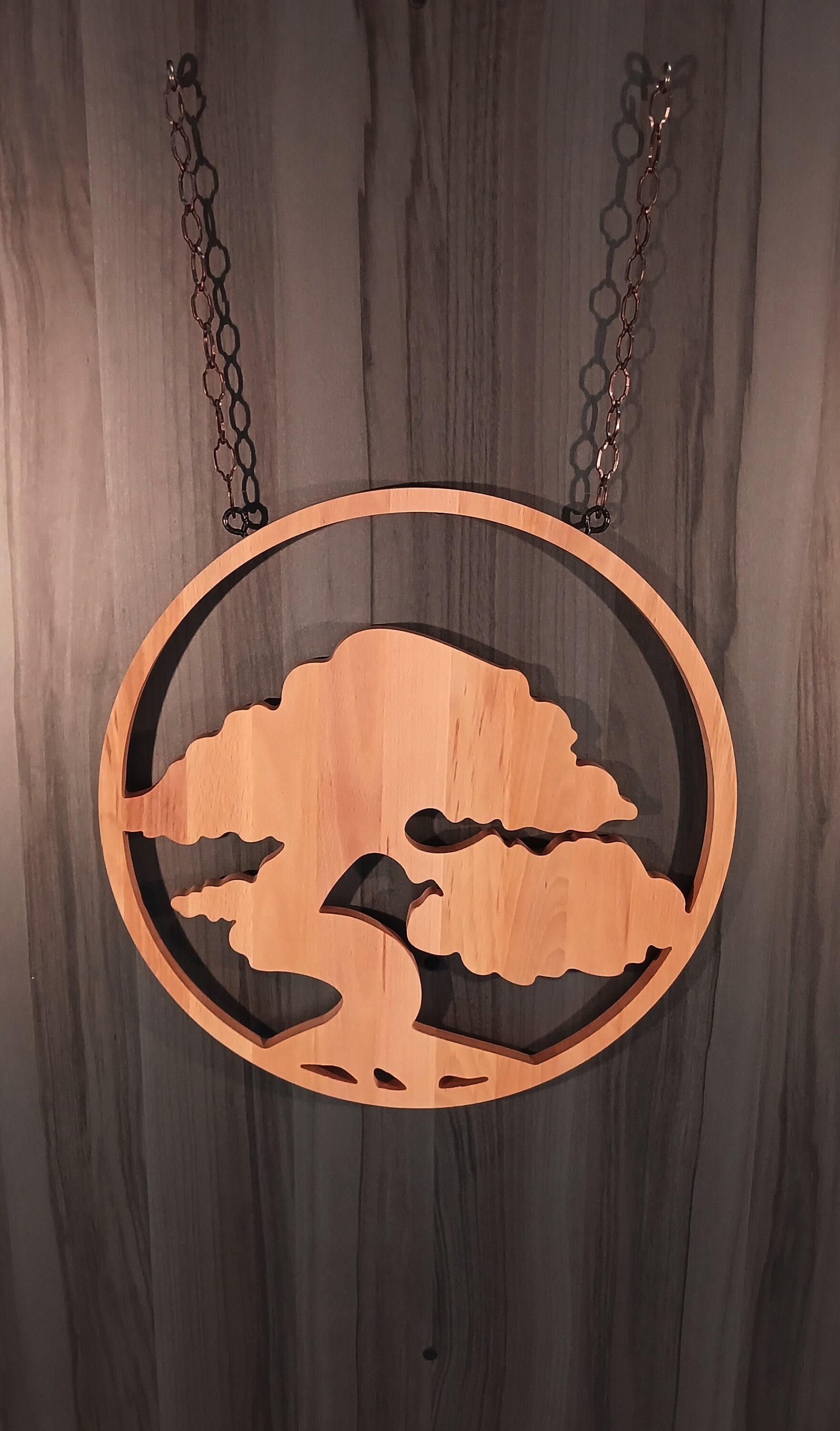 Bonsai Tree Wall Art, Circle of Bonsai Tree, Bonsai Wood Wall Decor ...