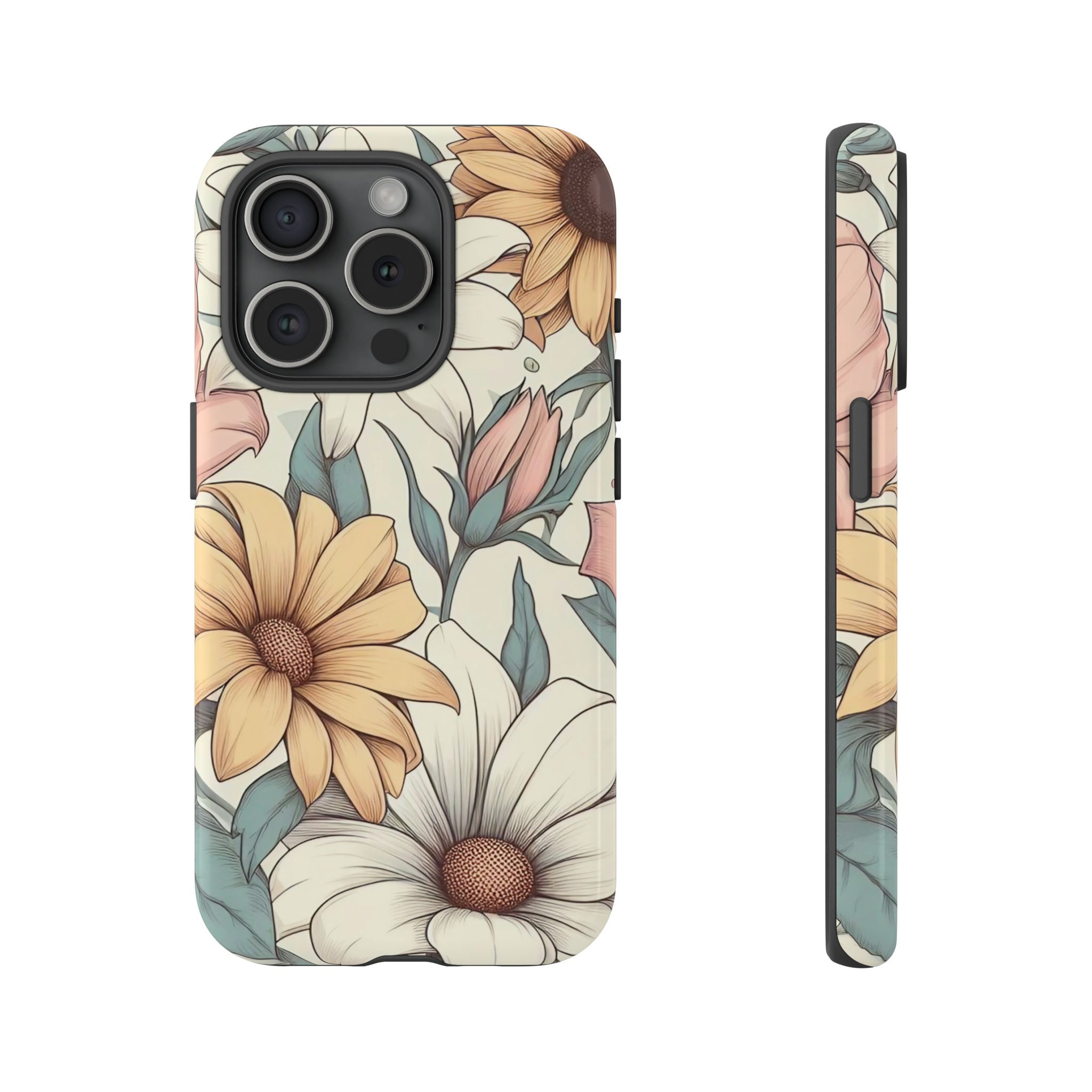 Phone Case Flowers Cover Phone Aesthetic Cute Case for iPhone - Etsy