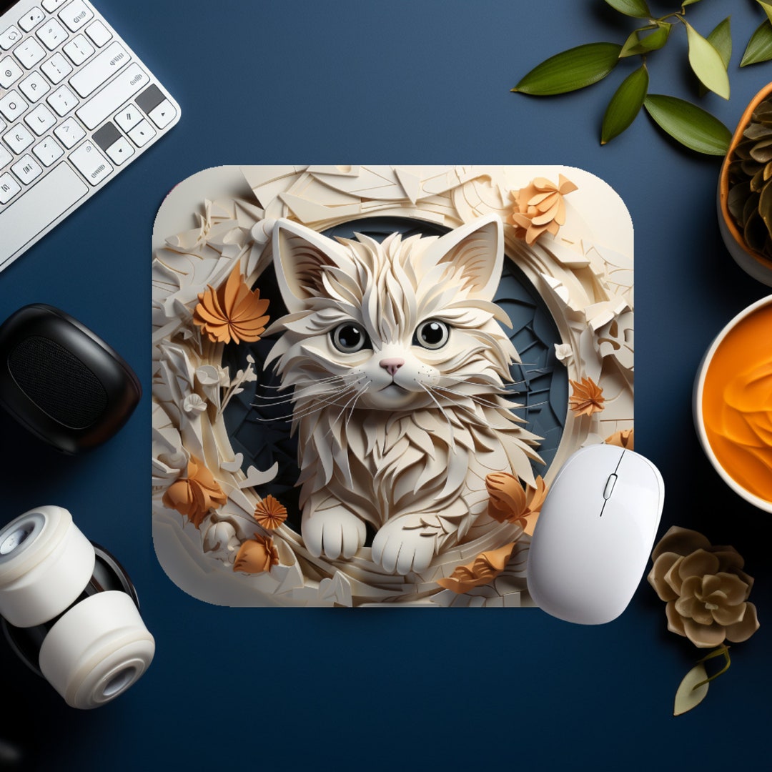 Mouse Pad Png Sublimation Designs, 3D Cute Cat Art Paper Sculptures ...