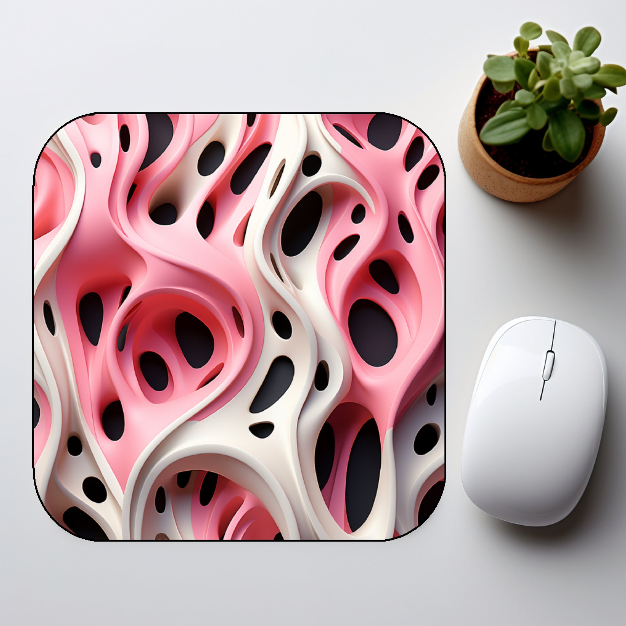 Mouse Pad Png Sublimation Designs, Playful 3D Inflated Slime Pink and ...