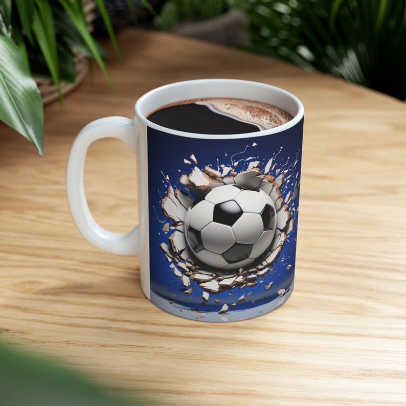 3D Football Coffee Mug Blue Soccer Ball Tea Cup World Cup - Etsy