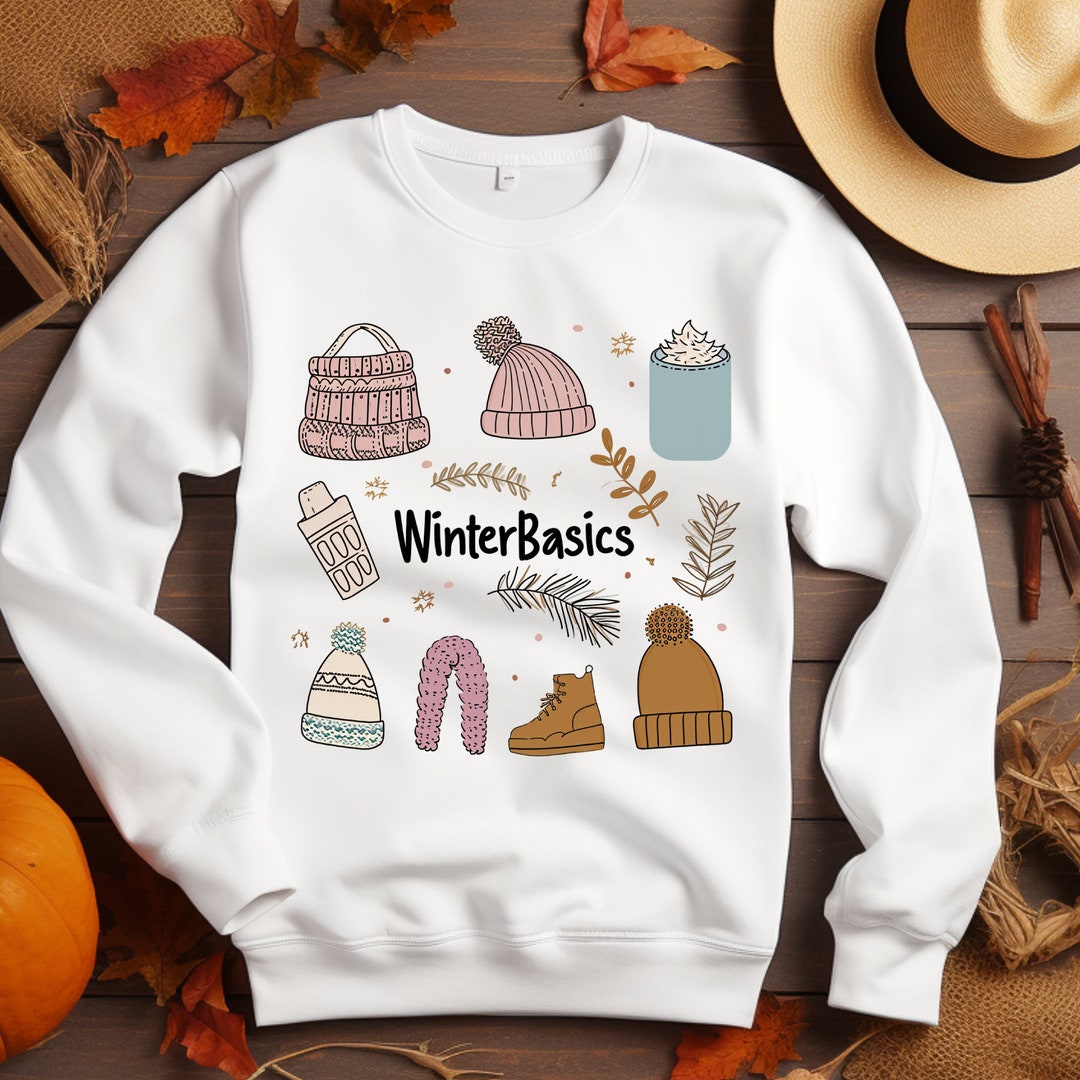 Winter Basics Svg and Png Winter Hat Bag Mug Scarf Shoe PNG Sublimation ...