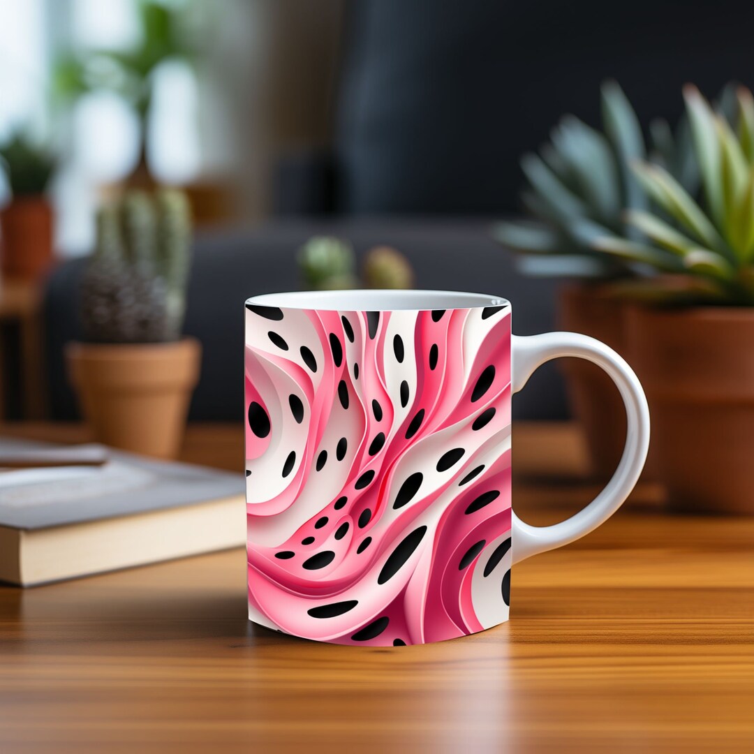 Playful 3D Inflated Slime Pink and White Mug Wrap Design, for Slime ...