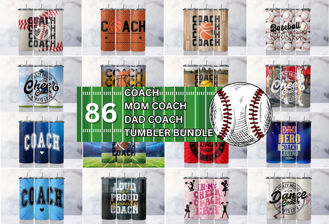 86 Coach Wrap Bundle, Tumbler Wrap, Mom Coach, Dad Coach Wrap 20oz ...
