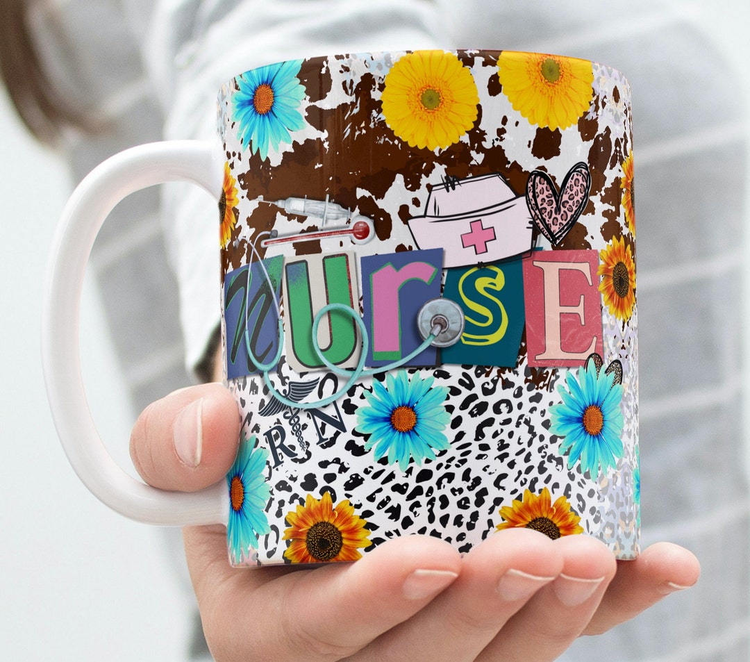 Nurse Mug, Nurse Life Mug, Wrap Around Mug Template 11oz & 15oz ...