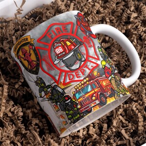 Firefighter Mug Wrap Template: Courage, Rescue, Honor (digital Download ...