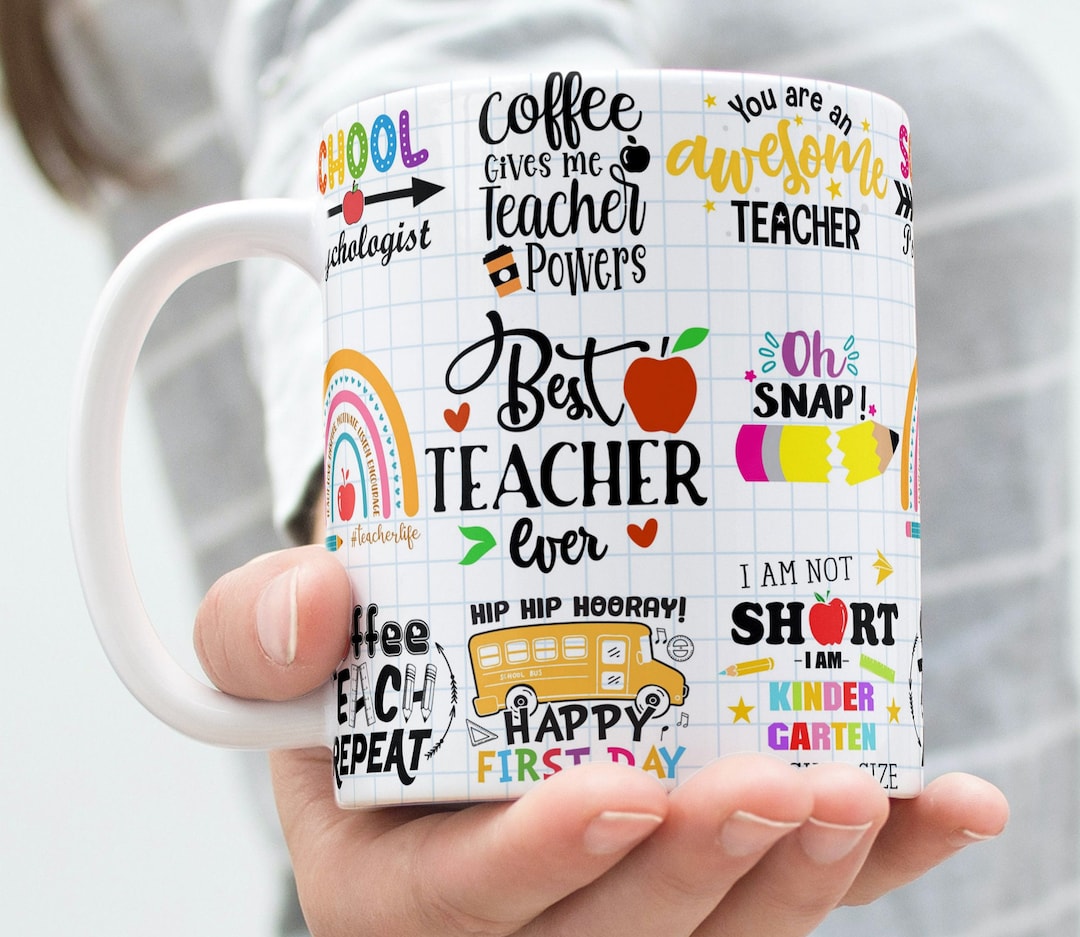 Best Teacher Mug Sublimation PNG, Digital Mug Designs, Teacher ...