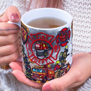Firefighter Mug Wrap Template: Courage, Rescue, Honor (digital Download ...