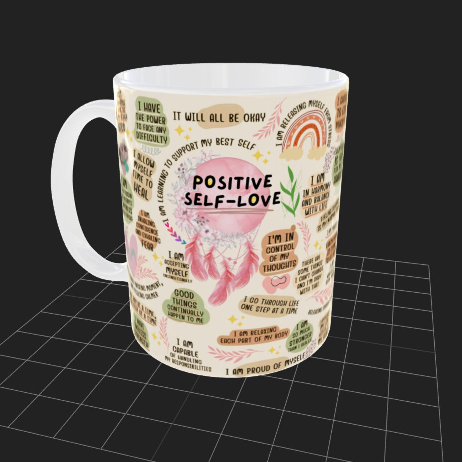 Positive Self-love Mug Sublimation Digital Designs, Affirmation Mug ...