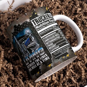 Trucker Mug Sublimation PNG Digital Designs, Truck Driver Mug Wraps ...