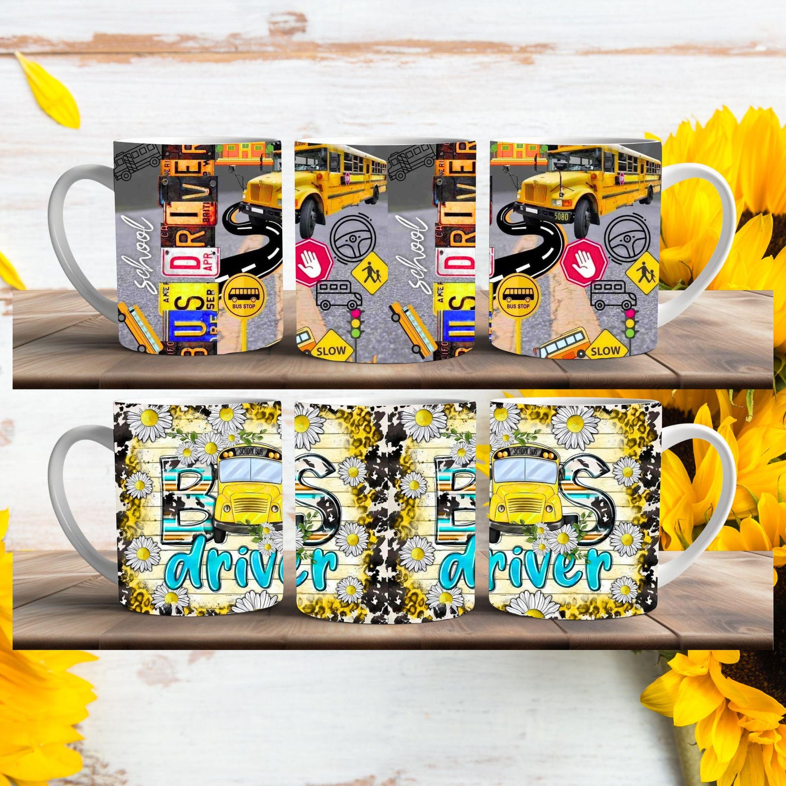 School Bus Driver Mug Template: Wrap Around Design (digital Download ...
