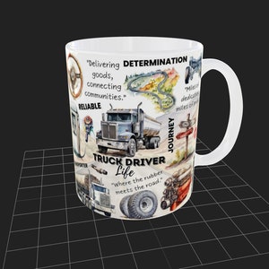 Truck Driver Mug Sublimation PNG Digital Designs, Driver Affirmation ...