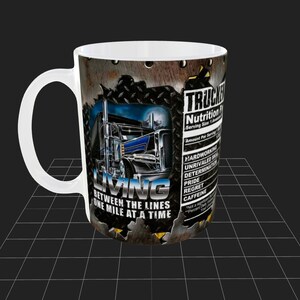 Trucker Mug Sublimation PNG Digital Designs, Truck Driver Mug Wraps ...