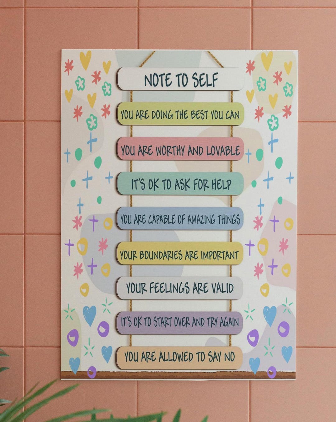 Note to Self Poster, Sublimation PNG, Wall Decoration, Affirmations ...