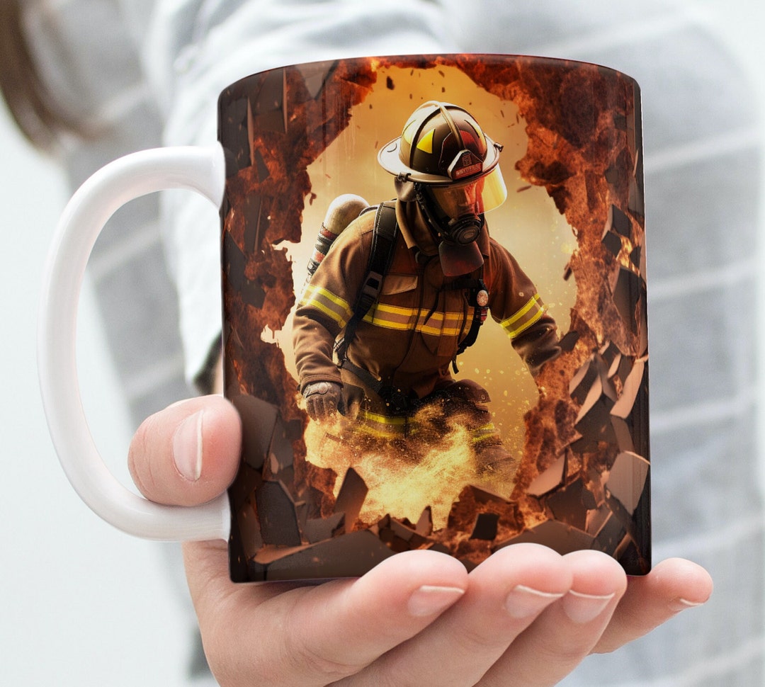 Firefighter Mug Sublimation Design: Firemen Affirmation Wrap (digital ...