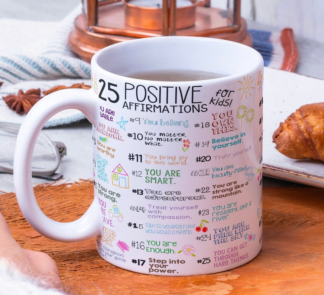 Kids Positive Affirmations Mug Design: Motivational Cup (digital ...