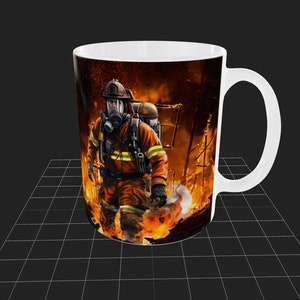 Firefighter Mug Sublimation PNG Digital Designs, Fire and Rescue Team ...