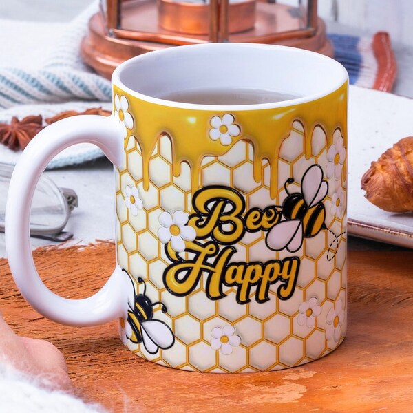 Bee Happy Mug - Etsy