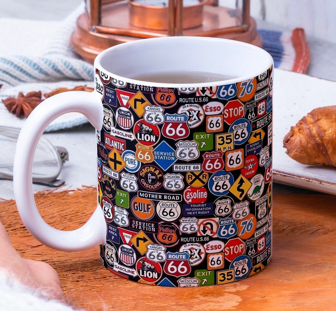 Route 66 Cup Mug Wrap Around Mug Design 11oz & 15oz, Sublimation, High ...