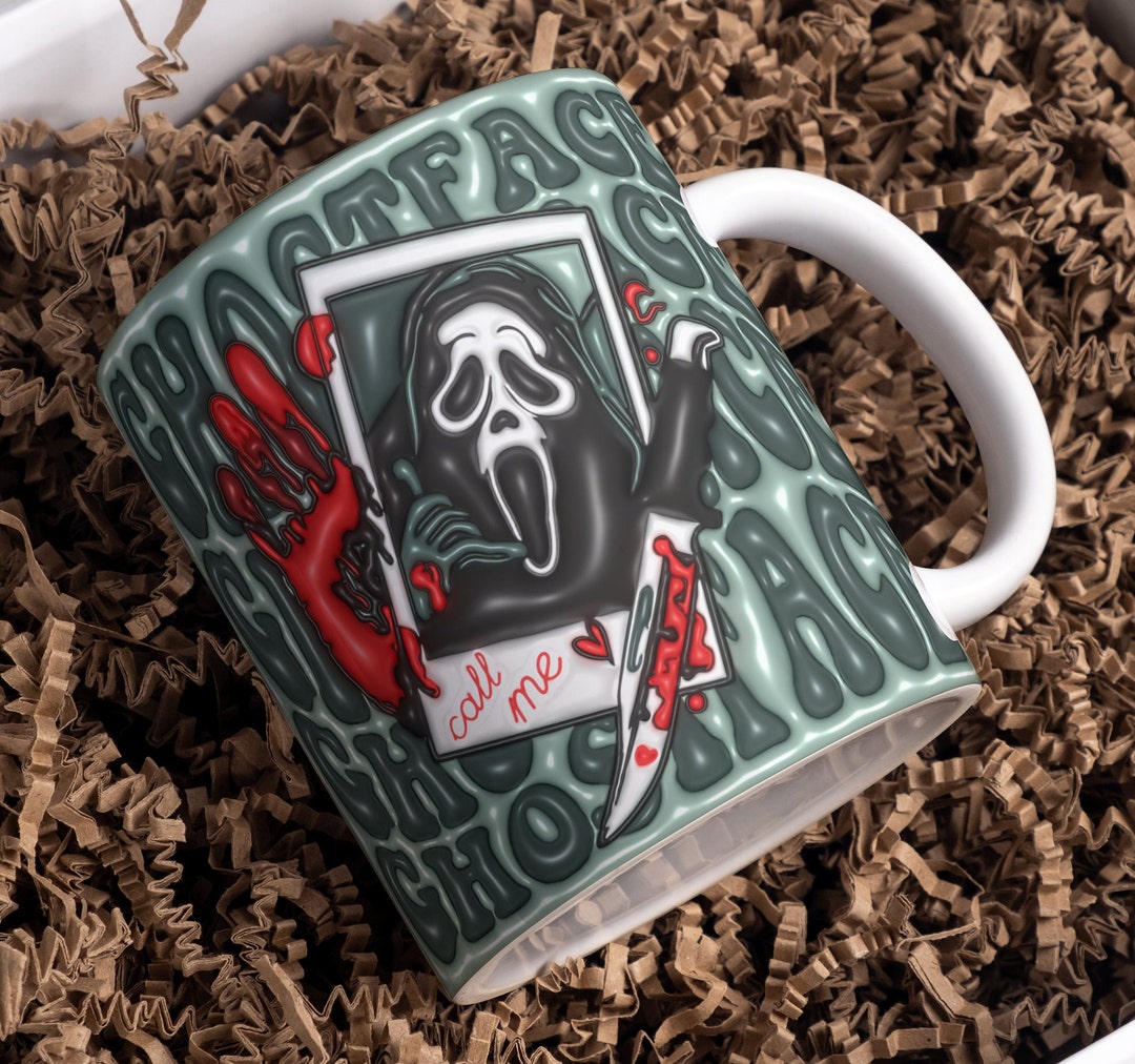 Call Me Ghostface 3D Inflated Wrap Around Mug Template 11oz & 15oz ...