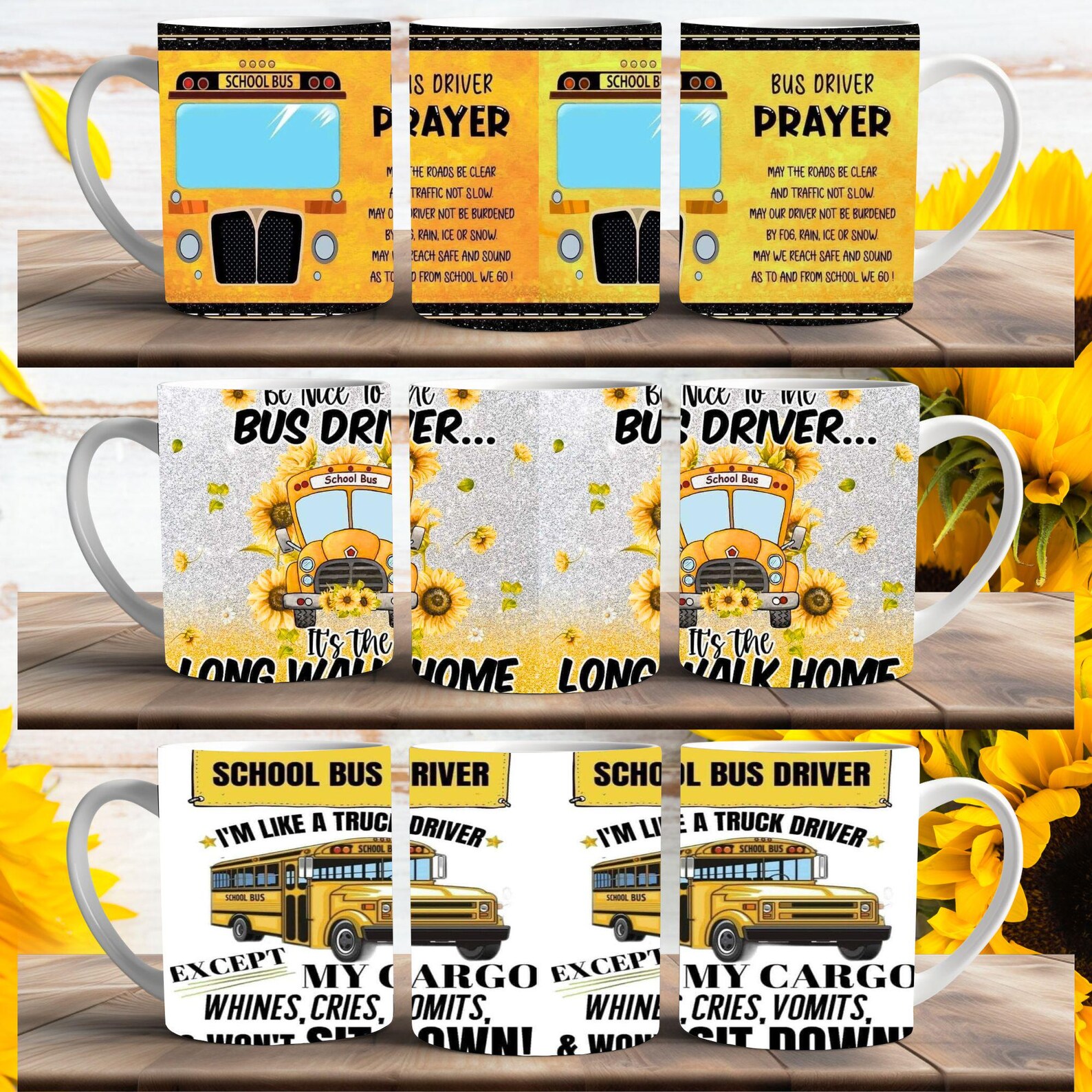 School Bus Driver Mug Template: Wrap Around Design (digital Download ...