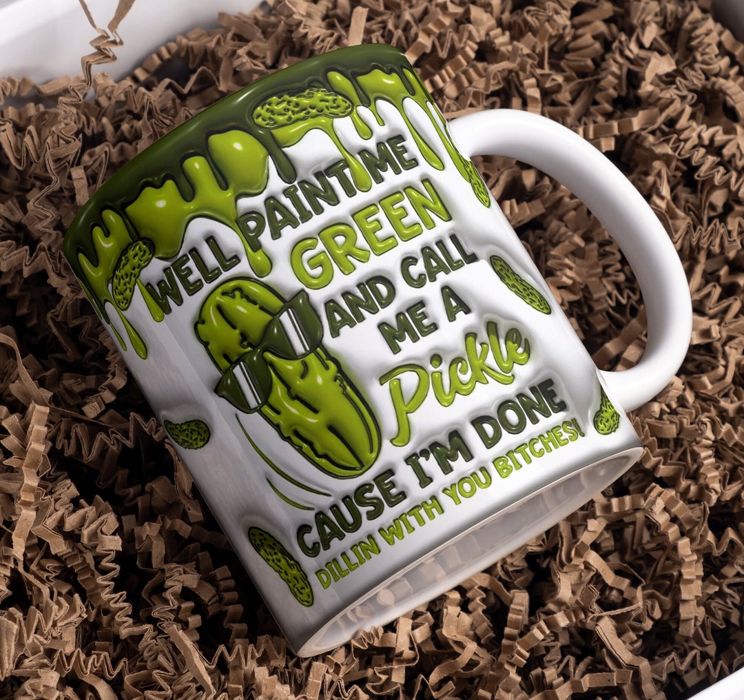 Pickle Lover Cup Wrap Around Digital Mug Design 15oz & 11oz, Humorous ...