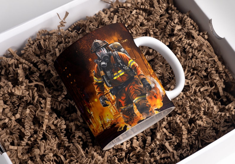 Firefighter Mug Sublimation Digital Designs, Fire and Rescue Team Mug ...