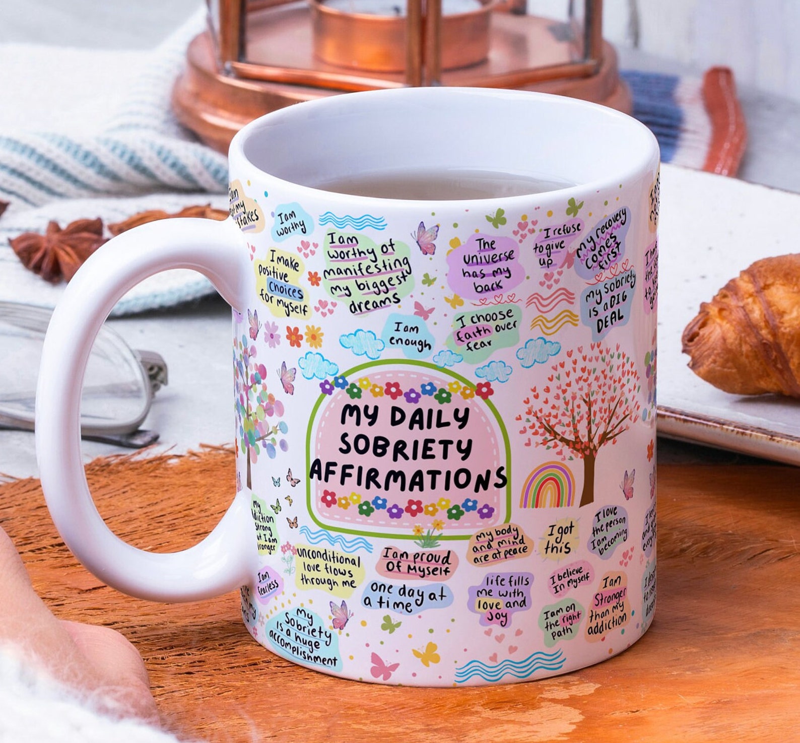 My Daily Sobriety Affirmations Cup Wrap Around Mug Design 11oz & 15oz ...