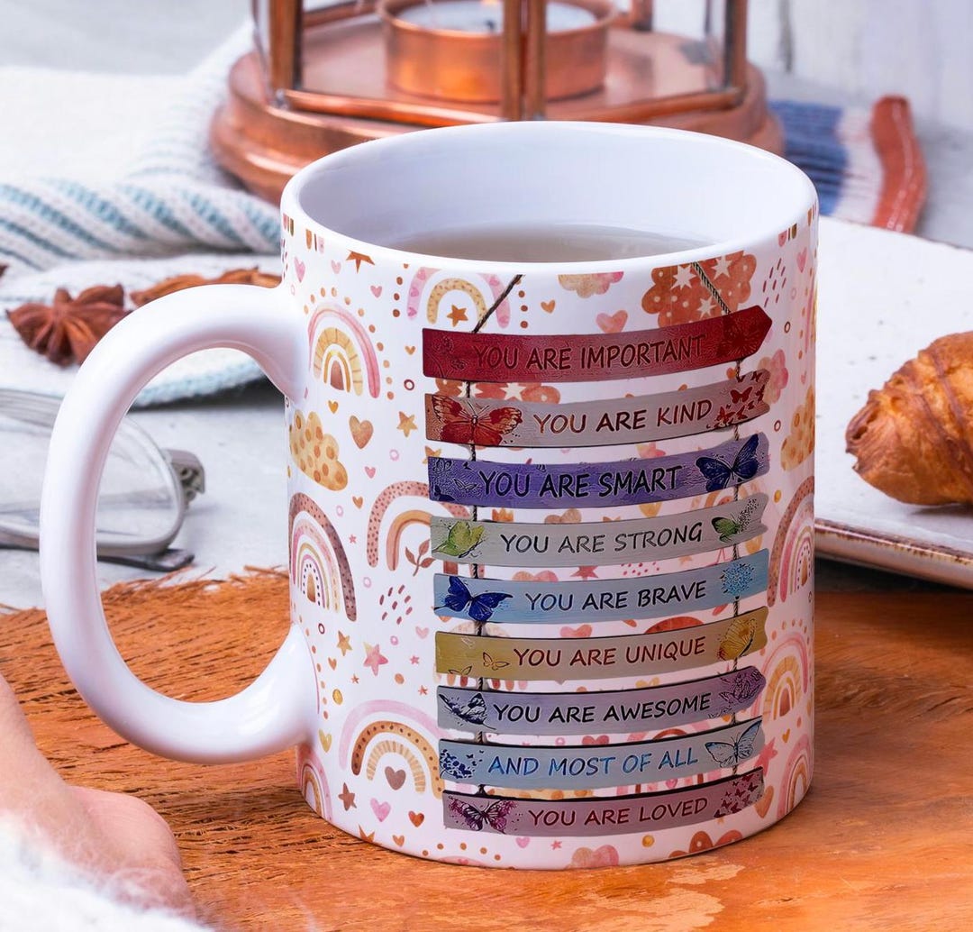 Affirmation Mug Wrap: Positive Self-love Reminders Mug (digital ...